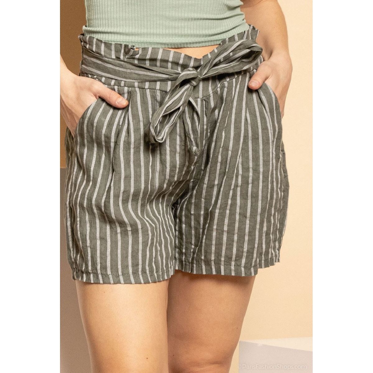 SCARPY | Scarpy creation ete sport short en lin vert vet femme